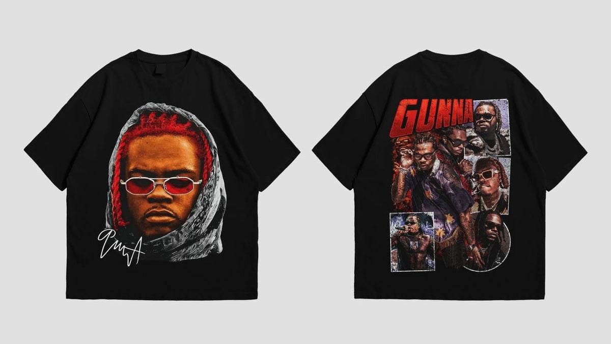 Gunna Vintage Style Shirt Front and Back Tee – Freshly Fitted